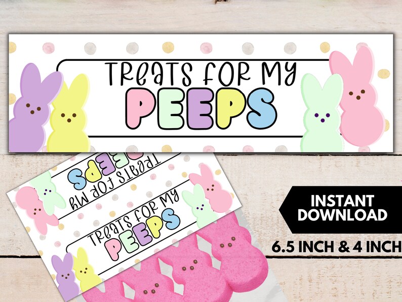 Printable Peep Treat Bag Tag for Easter Treats for My Peeps - Etsy