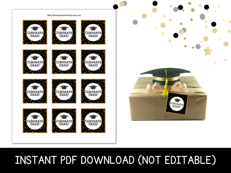 Printable Graduation Gift Tags Congrats Grad High School - Etsy