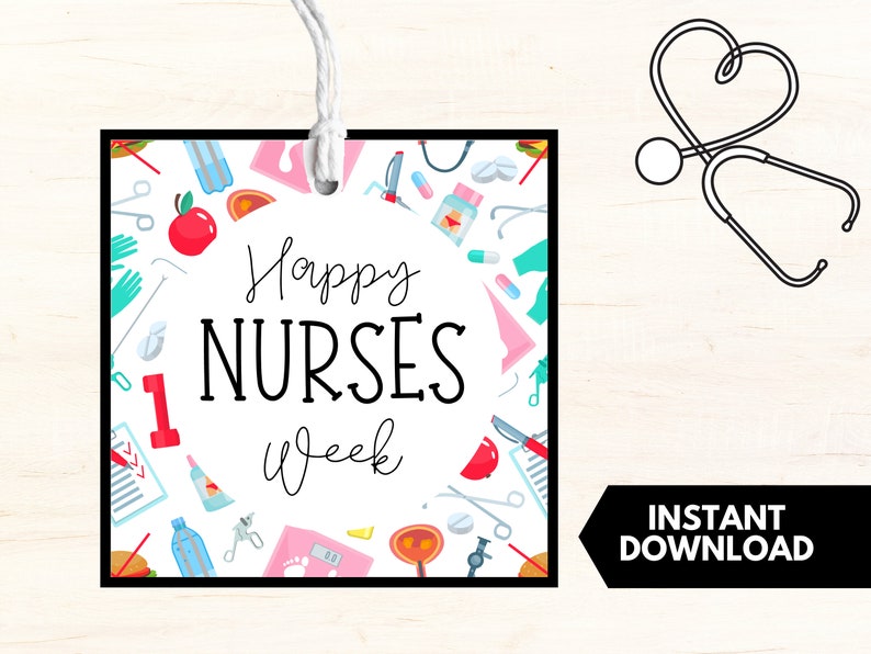 Printable Happy Nurses Week Gift Tag Nurse Appreciation - Etsy