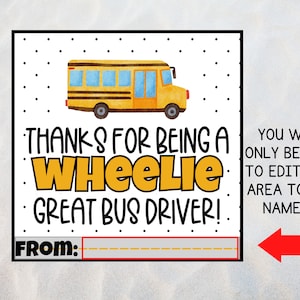 Printable Bus Driver Gift Tag Bus Driver Appreciation - Etsy