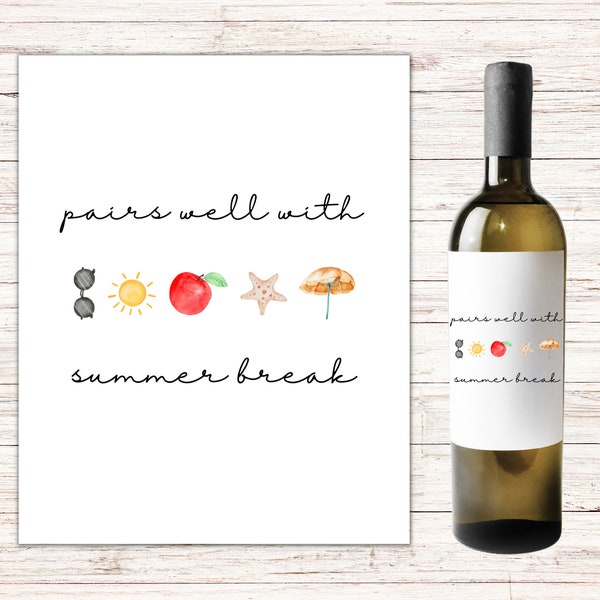 Teacher Wine Label - Etsy