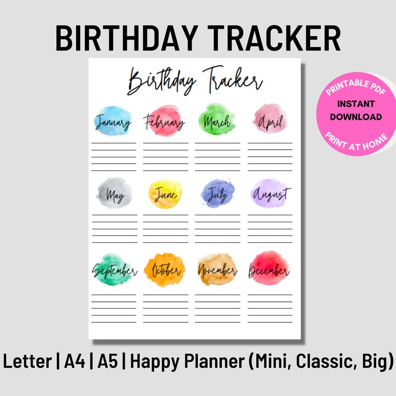 Birthday Calendar - Etsy