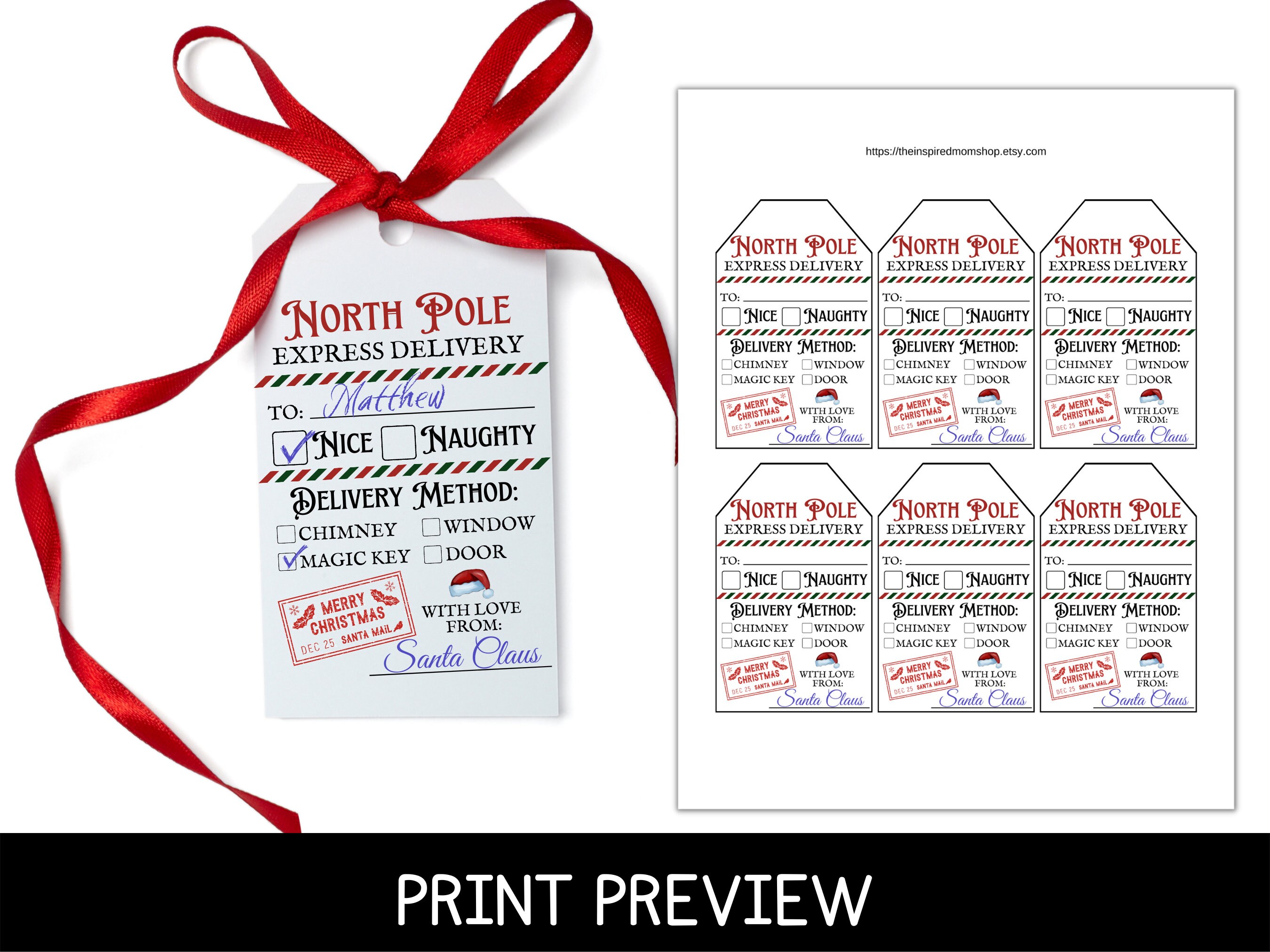 Printable North Pole Express Delivery Gift Tag From Santa - Etsy