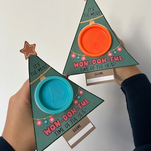 Printable Christmas Tree Play-doh Gift Tag for Kids, the Most WON-DOH ...