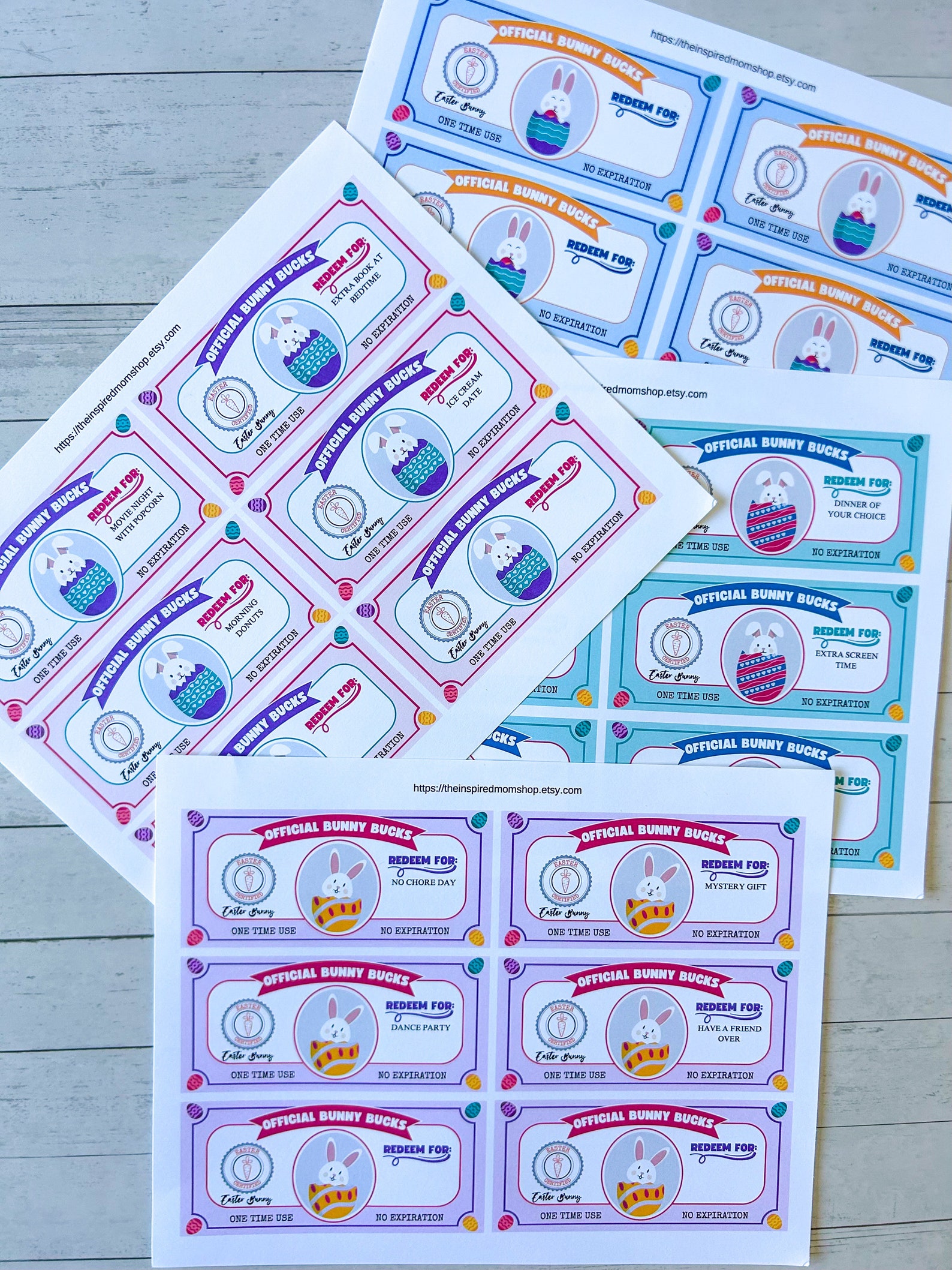 Printable Easter Bunny Bucks: Editable Activity Coupons (digital ...