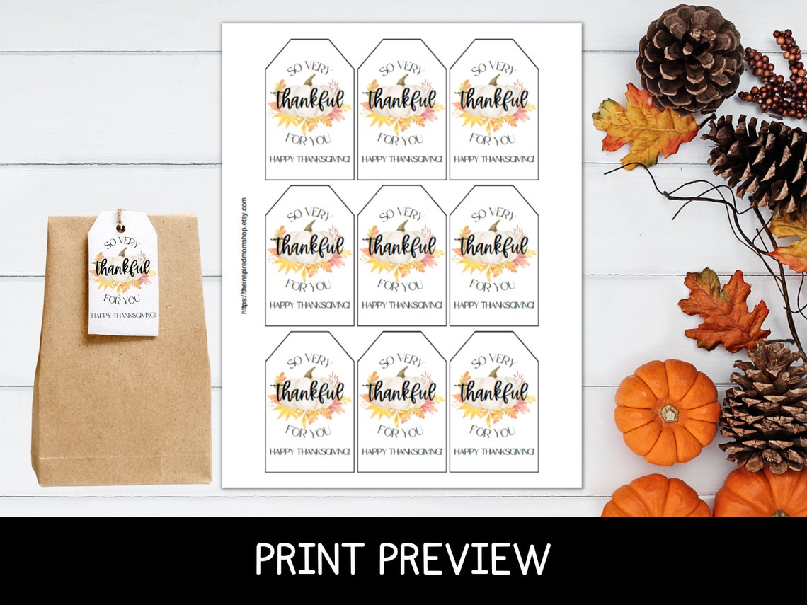 Printable Thanksgiving Gift Tag: Pumpkin Design (instant Download) - Etsy