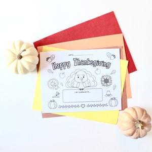 Printable Thanksgiving Kids Coloring Placemat, Kids Table Activity ...