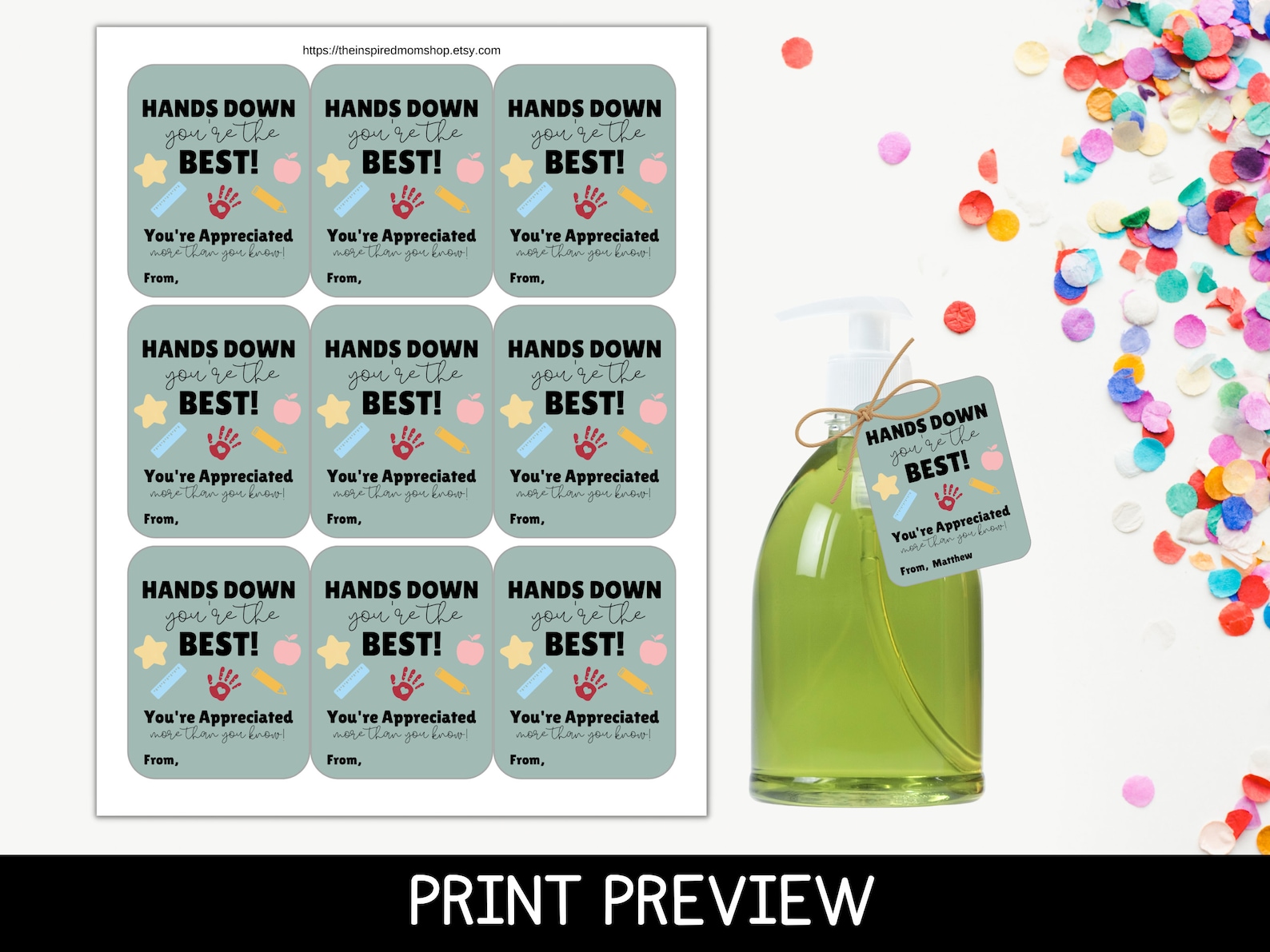 Printable Teacher Appreciation Hand Soap Gift Tag Teacher - Etsy