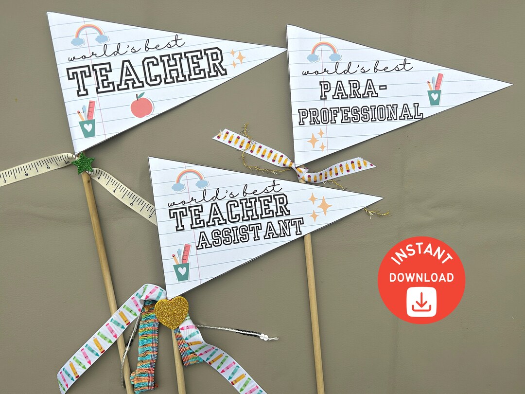 Teacher Appreciation Pennant Flags: Printable Decor (instant Download ...