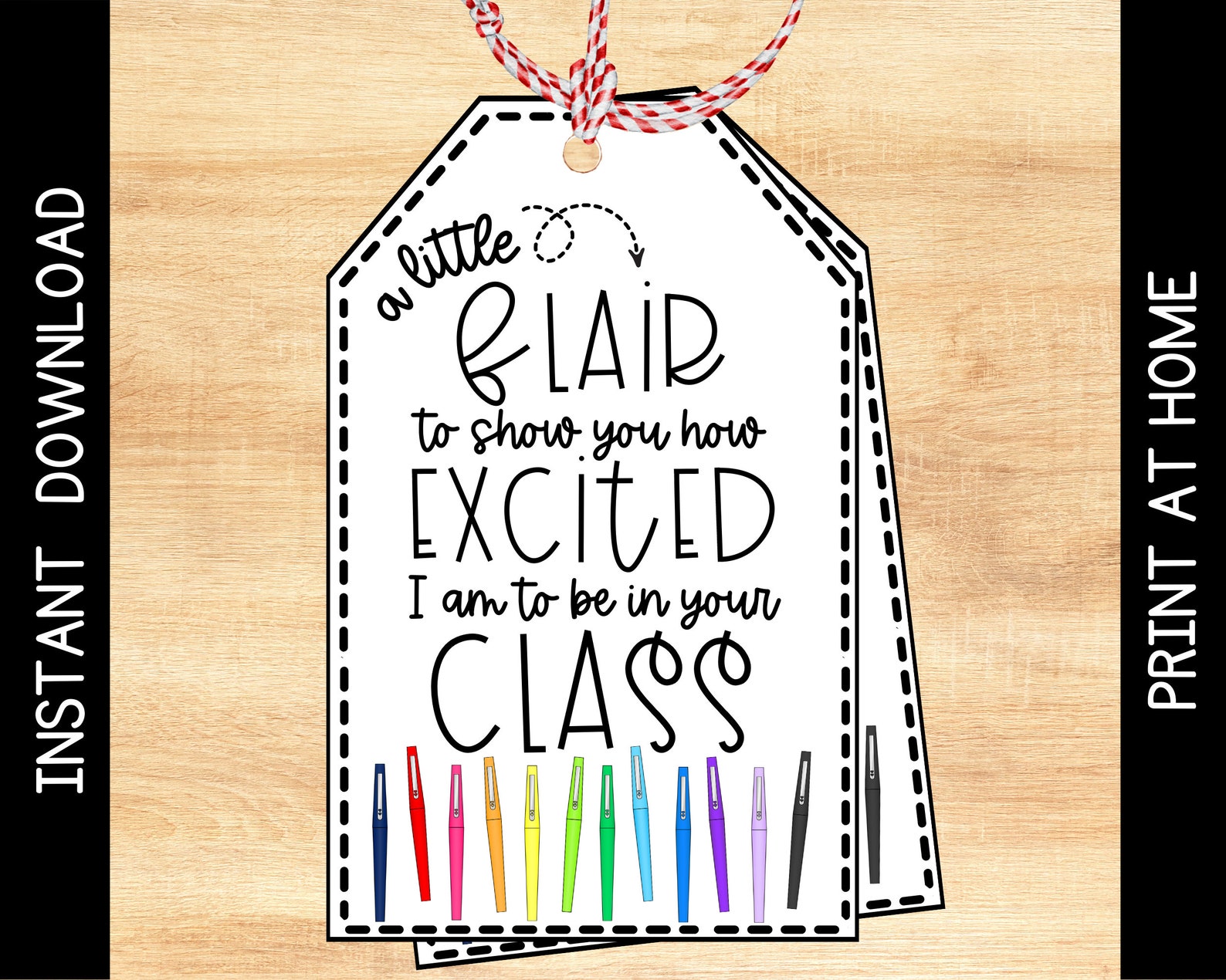 Teacher Flair Pen Gift Tag: Back to School Printable (PDF Download) - Etsy