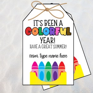 Printable End of the School Year Crayon Gift Tag for Students - Etsy