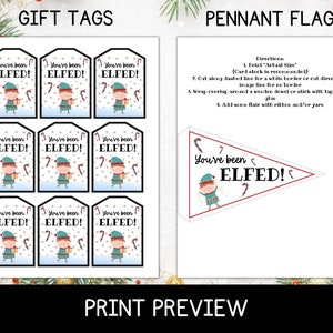 You've Been Elfed Printable Christmas Kit: Door Hanger, Gift Tags ...