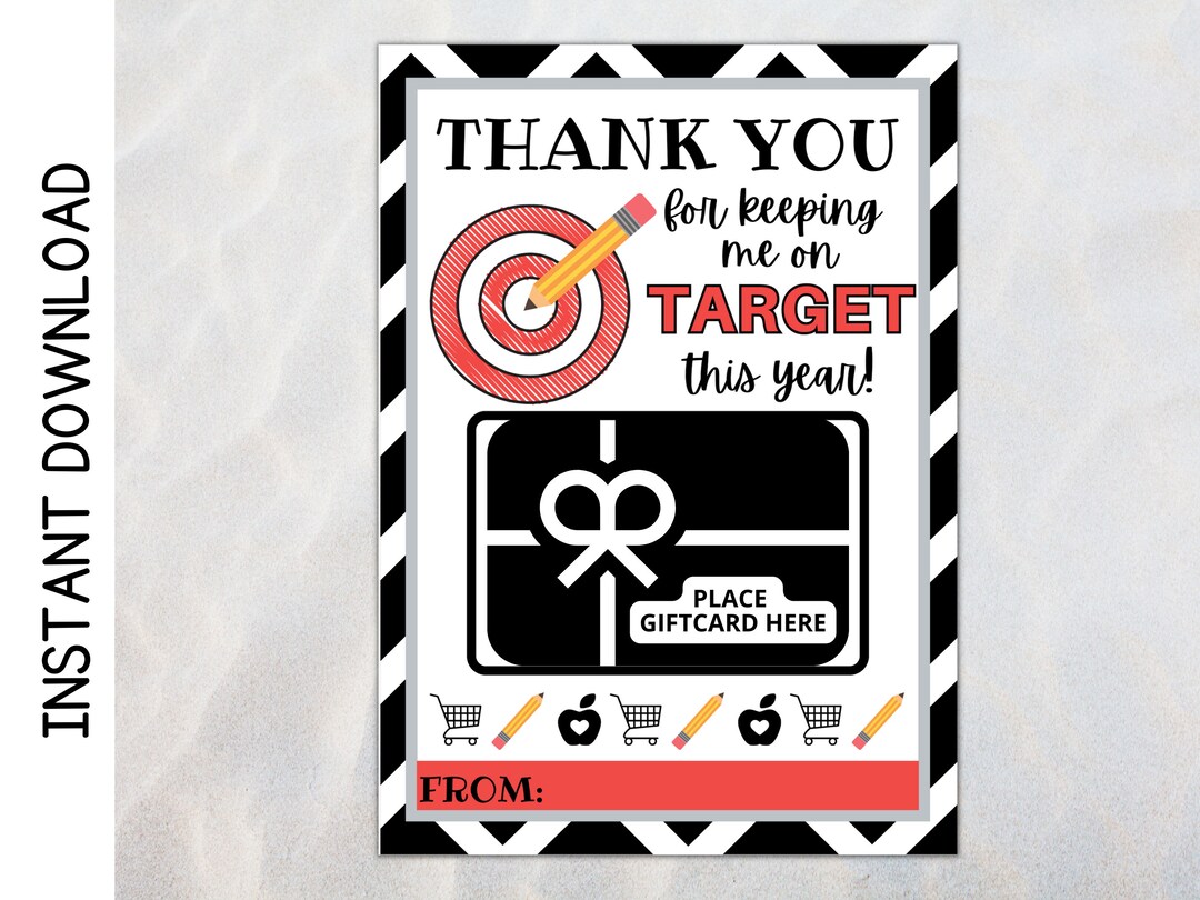 Printable Target Gift Card Holder for Teacher, Teacher Appreciation ...