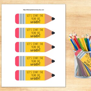 Printable Pencil Gift Tag, Back to School, First Day of School, Let's ...