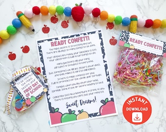 Ready Confetti Night Before School First Day of School Tag Back to ...
