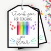 Printable Teacher Appreciation Latte Gift Tag, Coffee Gift for Teacher ...