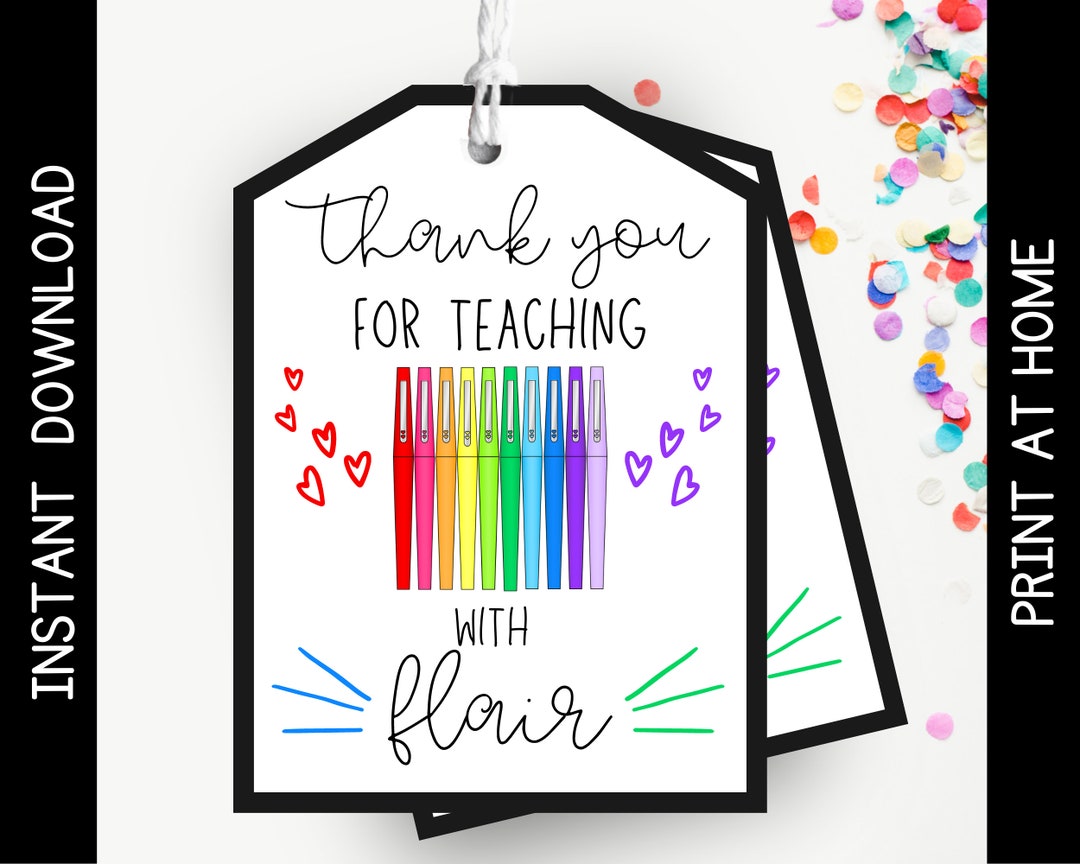 Printable Teacher Appreciation Pen Gift Tag, Teacher Appreciation Gift ...