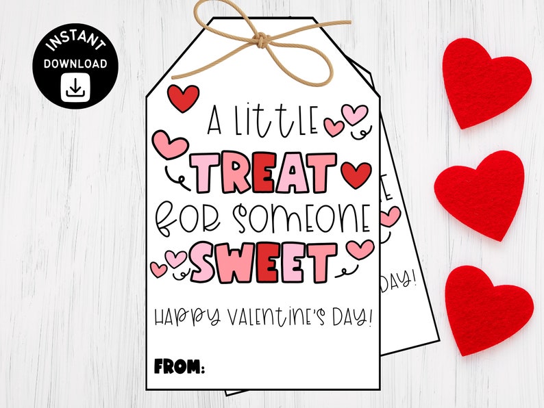 Printable Valentine's Day Treat Gift Tags Treat for - Etsy