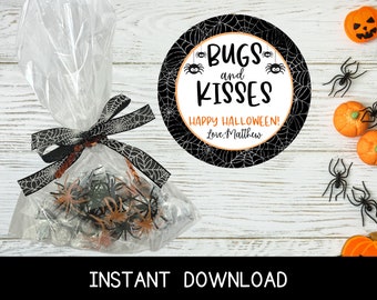 PRINTABLE Bugs & Kisses and Halloween Wishes! Happy Halloween! Tag ...