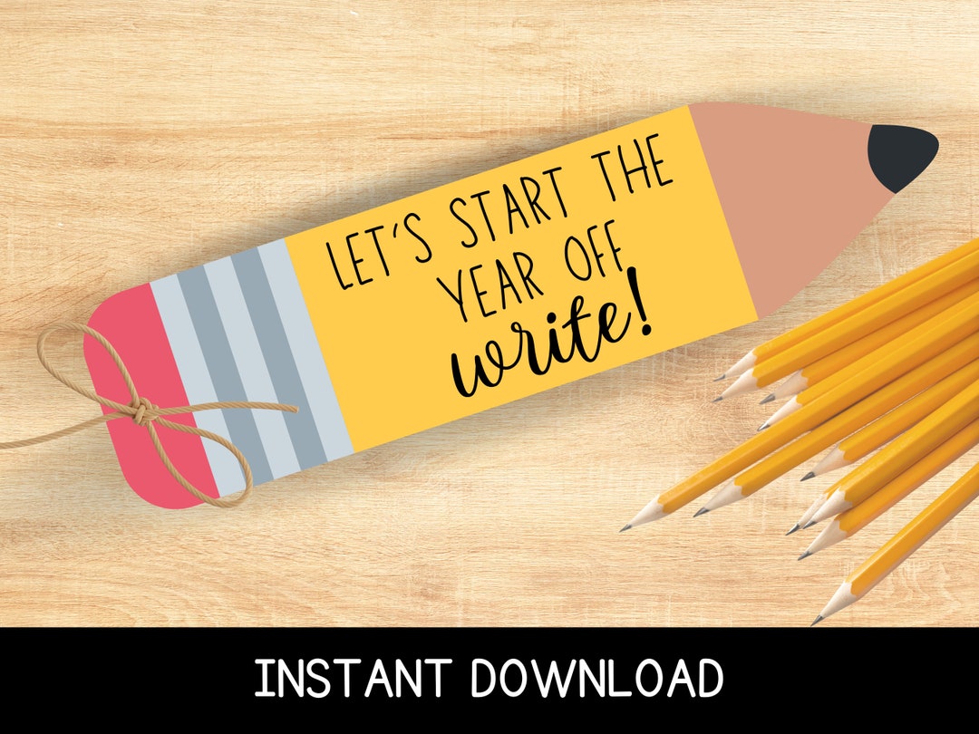 Printable Pencil Gift Tag, Back to School, First Day of School, Let's ...