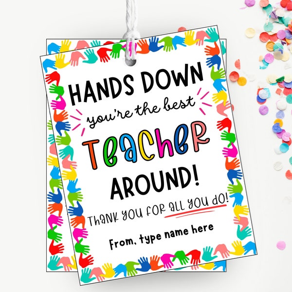 Hands Down Best Teacher Printable - Etsy