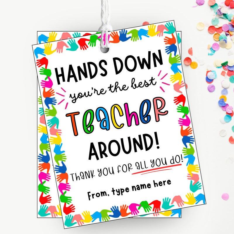 Hands Down Best Teacher - Etsy