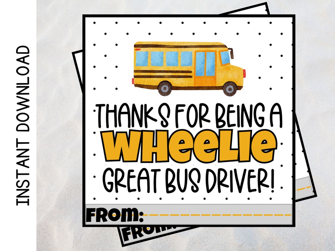 Printable Bus Driver Gift Tag Bus Driver Appreciation - Etsy