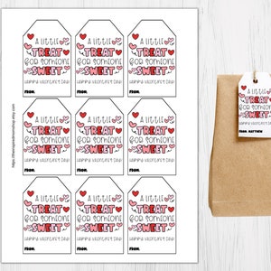 Printable Valentine's Day Treat Gift Tags, Treat for Someone Sweet ...