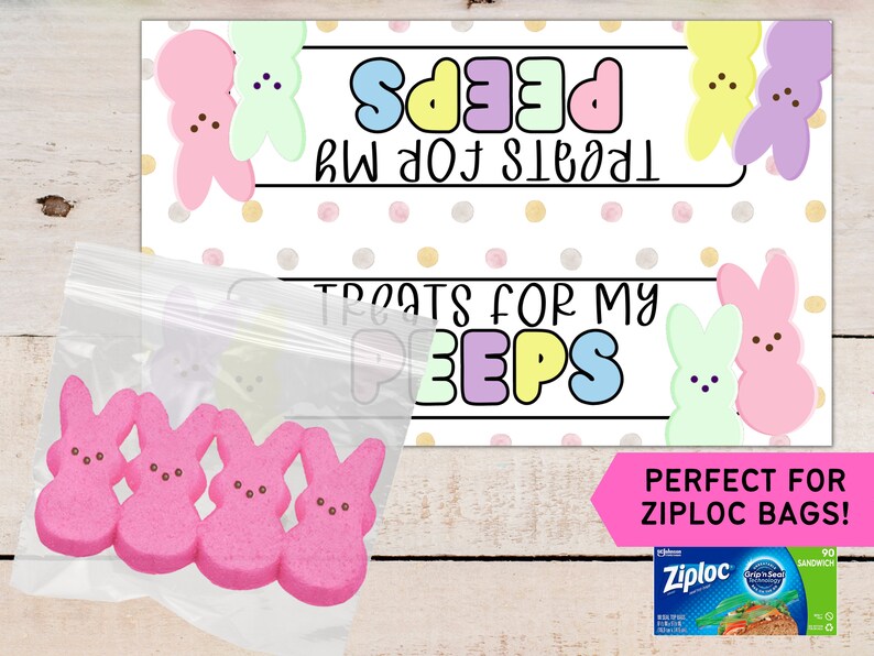 Printable Peep Treat Bag Tag for Easter Treats for My Peeps - Etsy