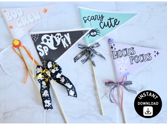 Printable Halloween Pennant Flags Paper Flags Boo Crew - Etsy
