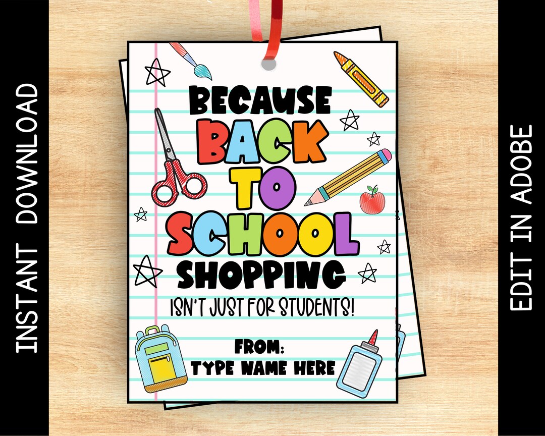 Printable Back to School Teacher Gift Tag, First Day of School, Back to ...
