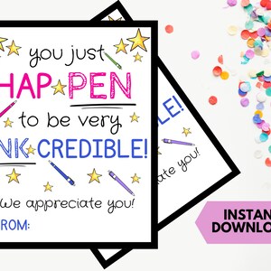 Printable Employee Teacher Appreciation Gift Tag Hap-pen to - Etsy