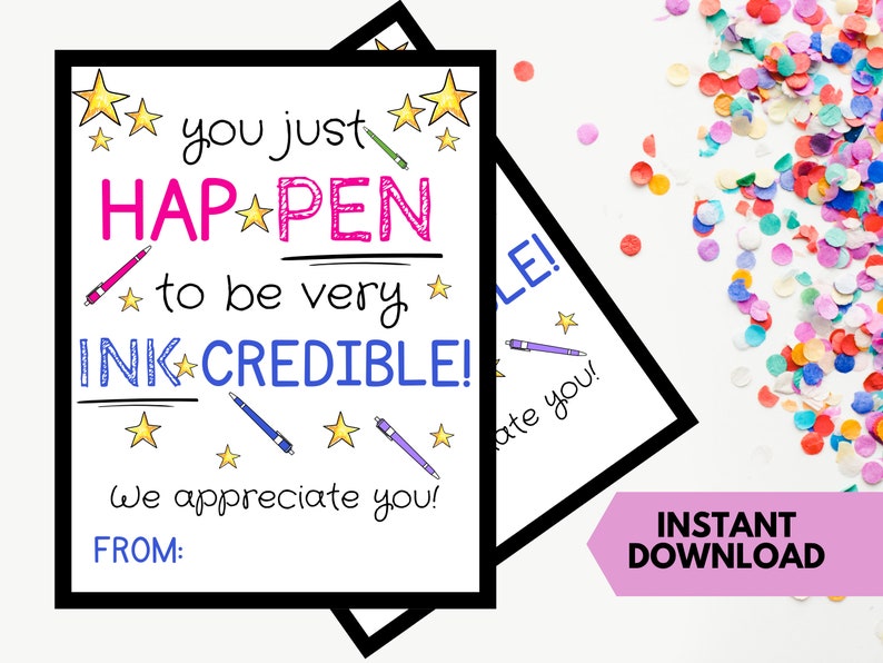 Printable Employee Teacher Appreciation Gift Tag Hap-pen to - Etsy