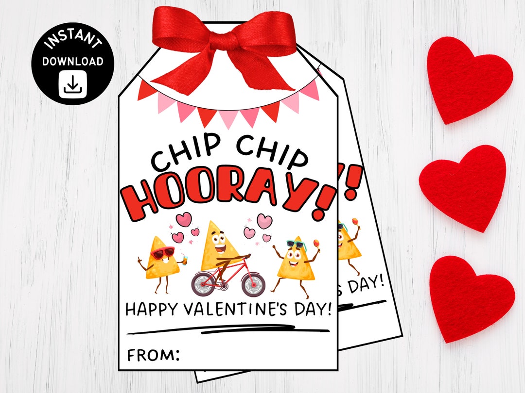 Printable Valentine's Day Chip Tag for Class Valentines, Kids ...