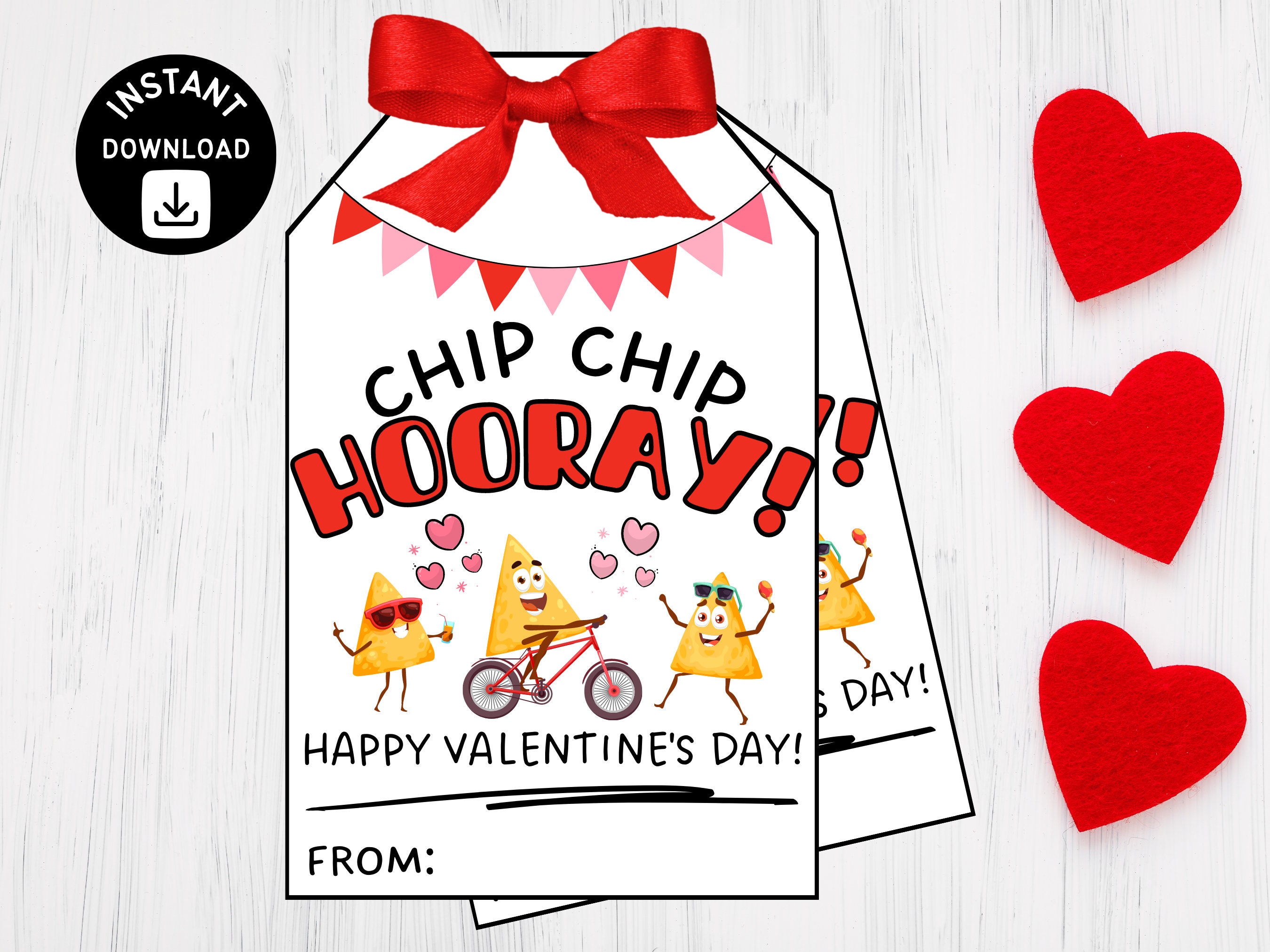 Printable Chip Bag Valentine's Day Tag: Kids Class Valentines (instant ...
