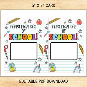 Printable Teacher Gift Card Holder, First Day of School (editable PDF ...