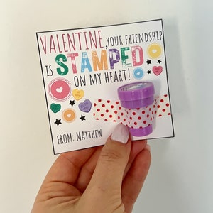 Printable Ink Stamper Valentine, Friendship Stamped on My Heart ...