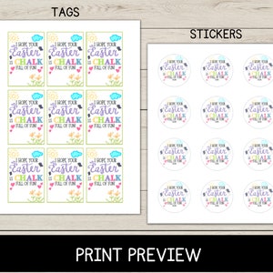 Printable Chalk Gift Tag for Easter, Chalk Full of Fun, Easter Gift ...