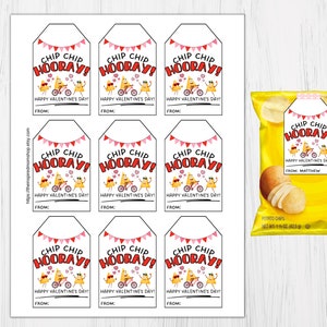 Printable Valentine's Day Chip Tag for Class Valentines, Kids ...