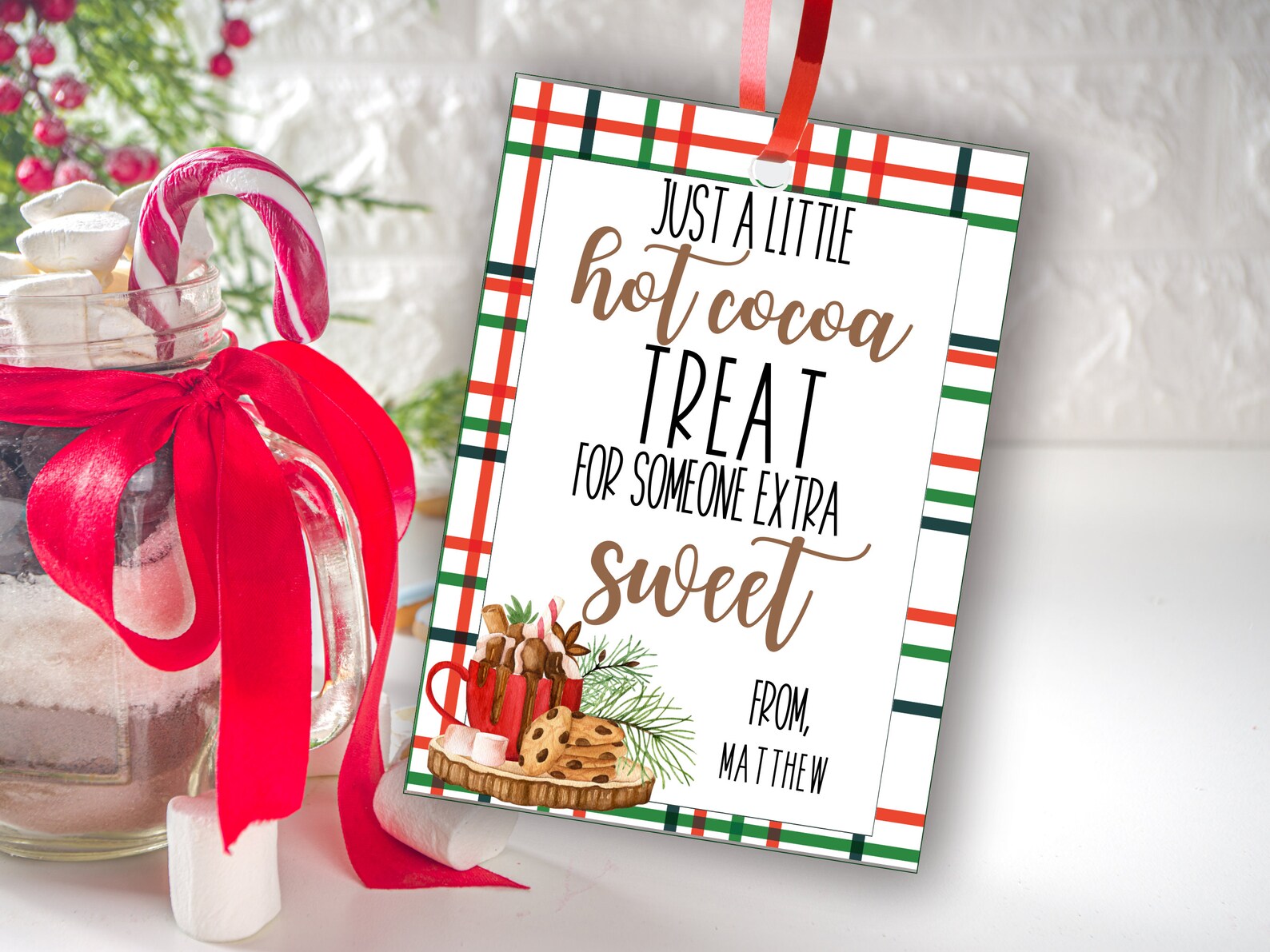 Printable Christmas Hot Cocoa Gift Tag: Teacher Staff Gift (instant ...