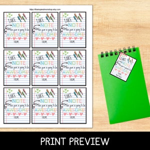 Printable Notebook Gift Tag for Student or Teacher Gift, Back to School ...