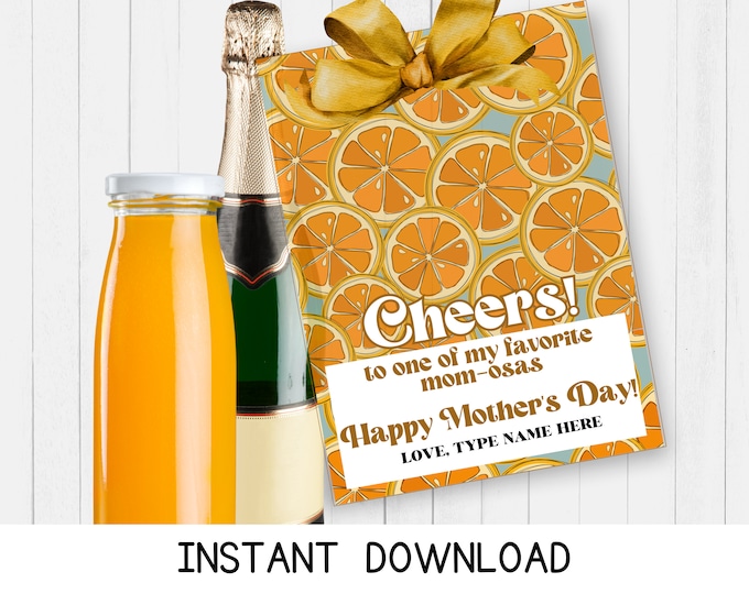 Editable Mom-osa Printable Label | Mimosa Gift Tag | Digital Download ...