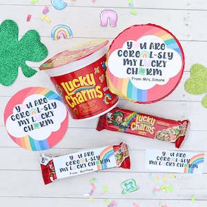 St. Patrick's Day Lucky Charms Printable Gift Tags, Editable Lucky ...