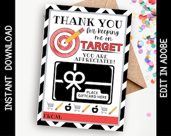 Teacher Appreciation Target Gift Card Holder - Etsy