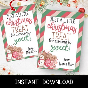 Printable Christmas Treat for Someone Sweet Gift Tag, Holiday ...