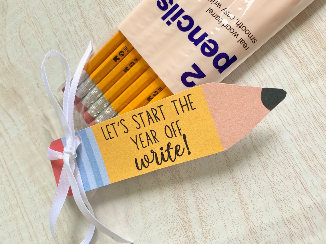 Printable Pencil Gift Tag Back to School First Day of - Etsy