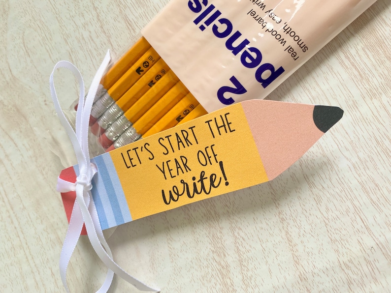 Printable Pencil Gift Tag Back to School First Day of - Etsy