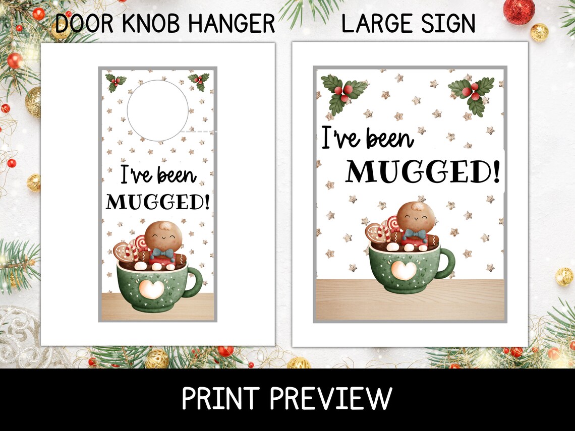 You've Been Mugged Christmas Kit: Printable Gift Tags (instant Download ...