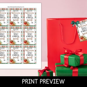 Printable Christmas Hot Cocoa Gift Tag: Teacher Staff Gift (instant ...