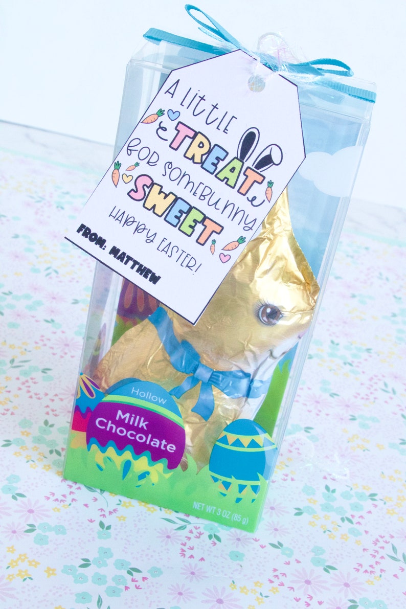 Printable Easter Bunny Treat Gift Tag Treat for Somebunny - Etsy